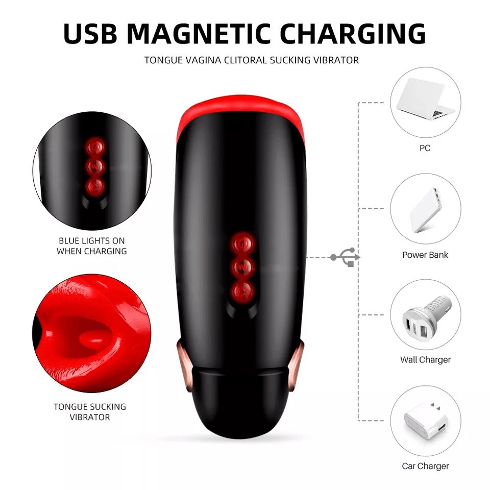 Tongue Automatic Hands Free Male Masturbator Cup Sex Toys Flesh Light – Gawk3000